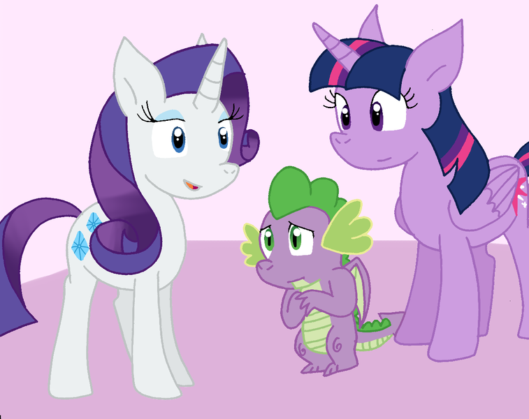 #3178263 - safe, artist:cmara, derpibooru import, rarity, spike, twilight sparkle, twilight ...