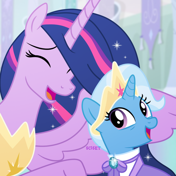 #3210807 - safe, derpibooru import, edit, edited screencap, screencap, trixie, twilight sparkle ...
