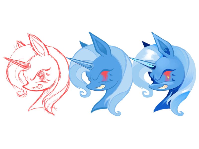 #3199714 - safe, artist:heartwoozy, derpibooru import, trixie, pony, unicorn, bust, female, horn ...