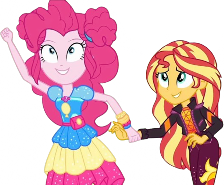 #3228497 - safe, alternate version, derpibooru import, pinkie pie, sunset shimmer, human ...