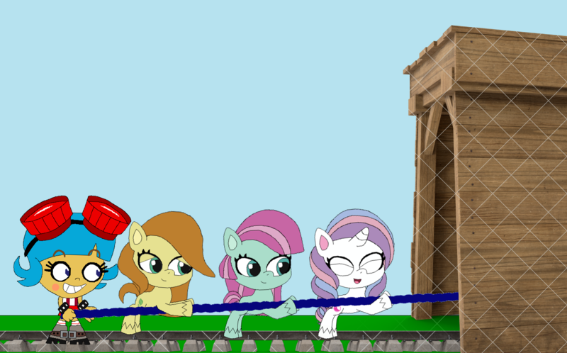 #3248733 - safe, artist:marybethmaria1423, fluttershy, minty, potion ...