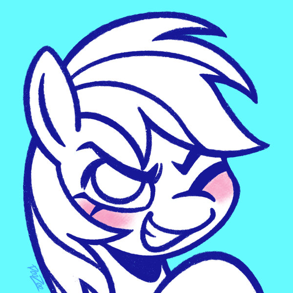 #3256950 - safe, artist:doozoo, derpibooru import, rainbow dash, pony, g4, blue background ...