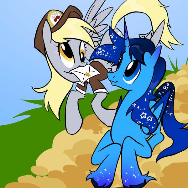 #3258548 - safe, derpibooru import, derpy hooves, oc, oc:blue thunder, alicorn, pegasus, pony ...