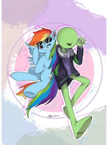 3259640 Safe Artist 柏雪闻采edge Derpibooru Import Rainbow Dash Oc