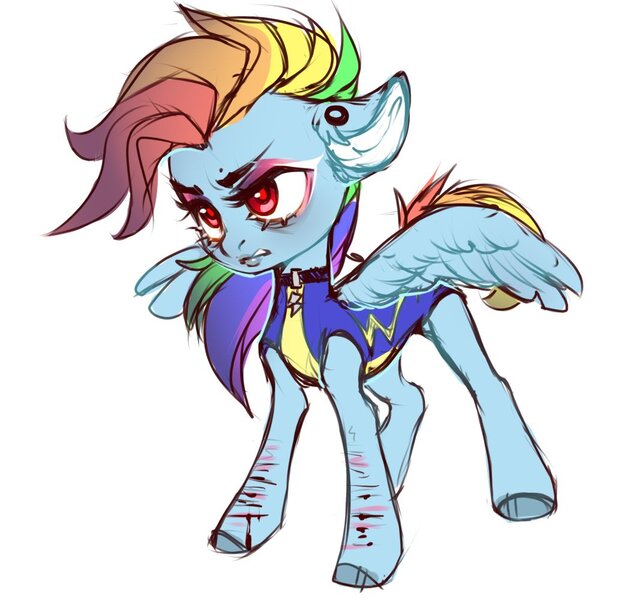 #3284058 - semi-grimdark, artist:vensual99, derpibooru import, rainbow ...