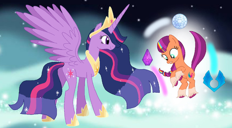 #3293735 - safe, artist:naomy0927, derpibooru import, princess twilight 2.0, sunny starscout ...