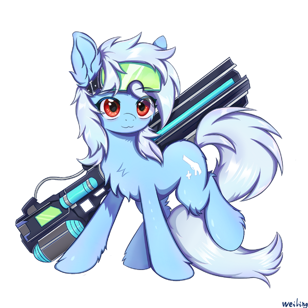 #3295137 - safe, artist:weiling, derpibooru import, pony, cute, gun ...