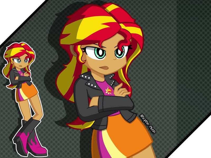 #3311339 - safe, alternate version, artist:scytheplush, derpibooru import, sunset shimmer, human ...