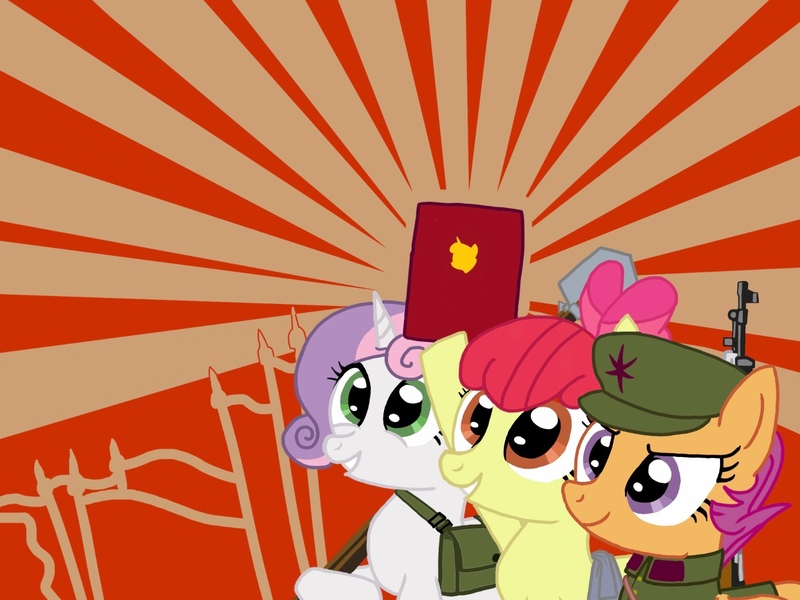 #3337192 - safe, artist:cadre school, derpibooru import, apple bloom, scootaloo, sweetie belle ...