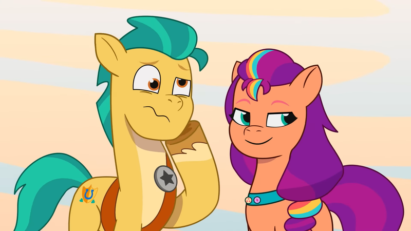#3340089 - safe, derpibooru import, screencap, hitch trailblazer, sunny starscout, g5, my little ...