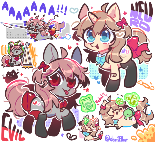 #3436085 - safe, artist:doris93hnt, derpibooru import, oc, oc:evil neuro, oc:neuro-sama, oc ...