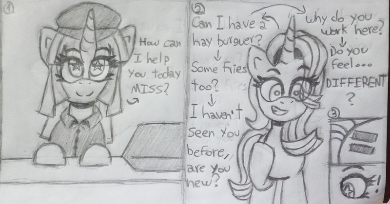 #3438116 - safe, artist:rosa ushiromiya, derpibooru import, starlight glimmer, oc, oc:flawless ...