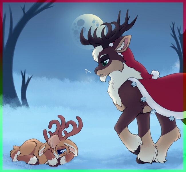 #3443484 - safe, artist:sekuponi, derpibooru import, deer, deer pony, hybrid, original species ...