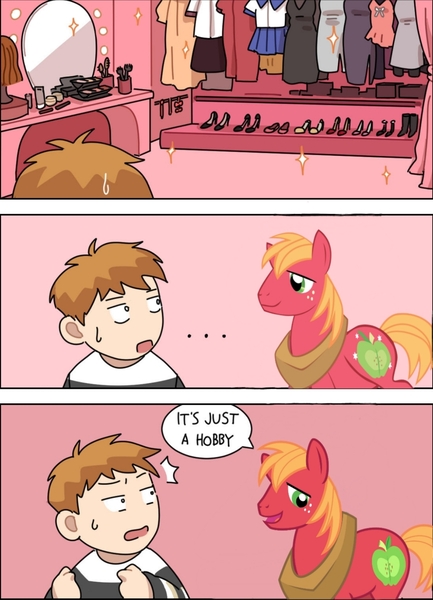 #3426378 - artist needed, source needed, safe, derpibooru import, big macintosh, human, g4 ...