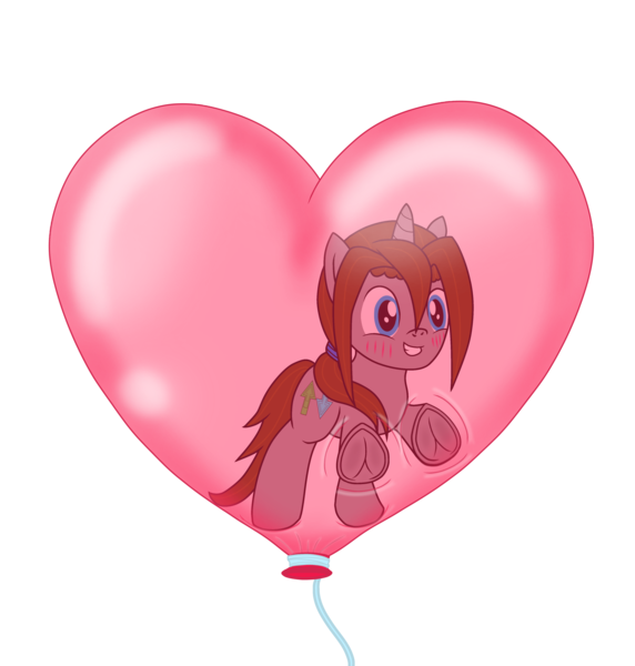 #3454975 - safe, artist:twiny dust, derpibooru import, oc, unicorn, balloon, blushing ...