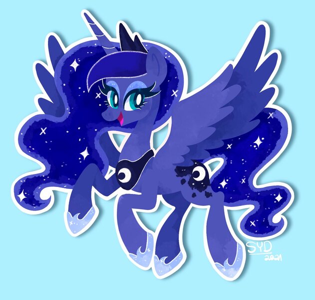 #3455153 - safe, artist:squididdlee, derpibooru import, princess luna ...