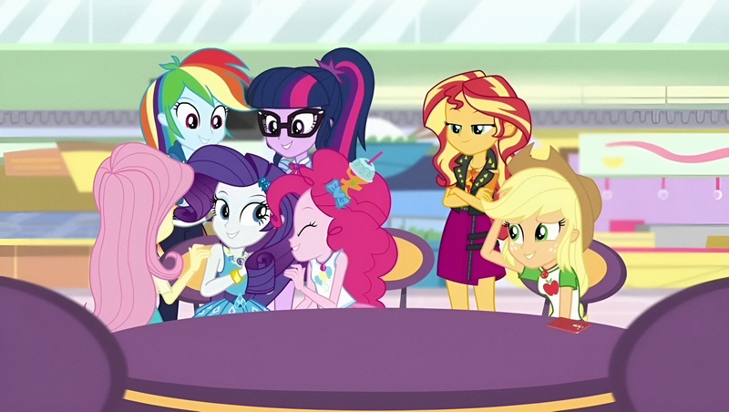 #3461631 - safe, derpibooru import, screencap, applejack, fluttershy, pinkie pie, rainbow dash ...