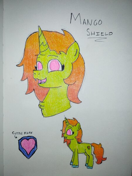 #3462486 - safe, artist:wasisi, derpibooru import, oc, oc:mango shield, unofficial characters ...