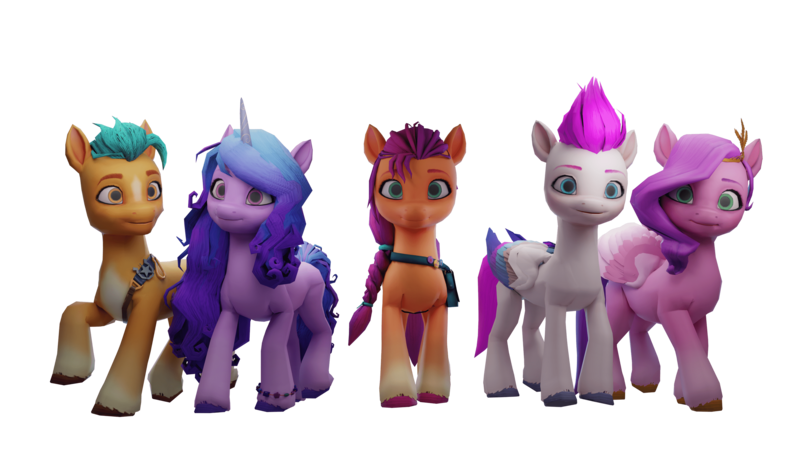 #3465668 - safe, derpibooru import, official, hitch trailblazer, izzy moonbow, pipp petals ...