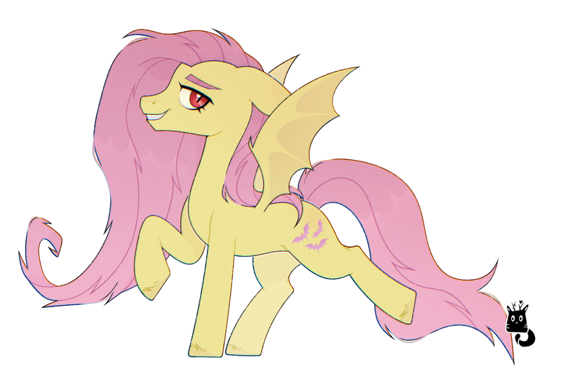 #3467314 - safe, artist:catwithhorns, derpibooru import, fluttershy, bat pony, pegasus, pony, g4 ...