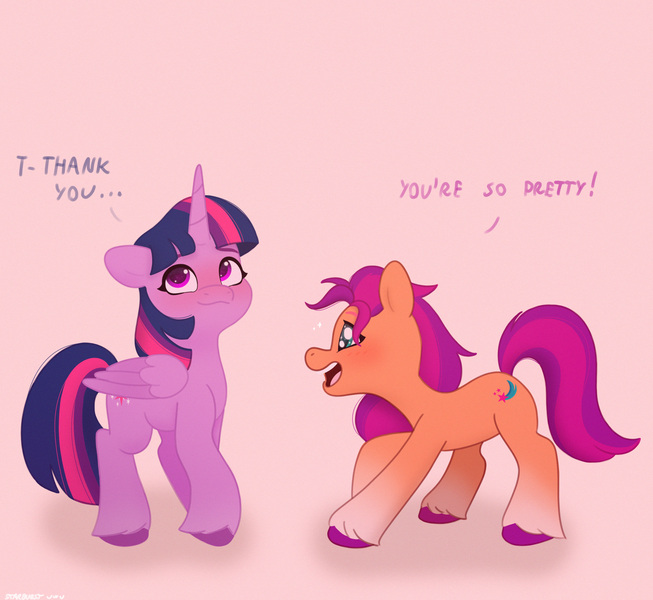 #3479301 - safe, artist:starburstuwu, derpibooru import, sunny starscout, twilight sparkle ...