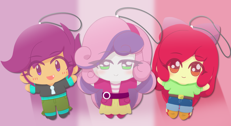 #3480293 - safe, alternate version, artist:batipin, derpibooru import, apple bloom, scootaloo ...