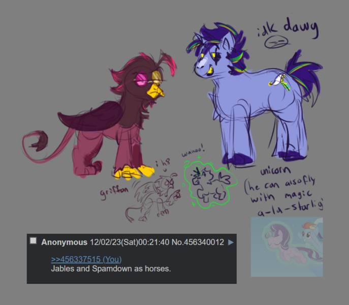 #3482284 - artist needed, safe, rainbow dash, starlight glimmer, oc, ponified, gryphon, pony ...