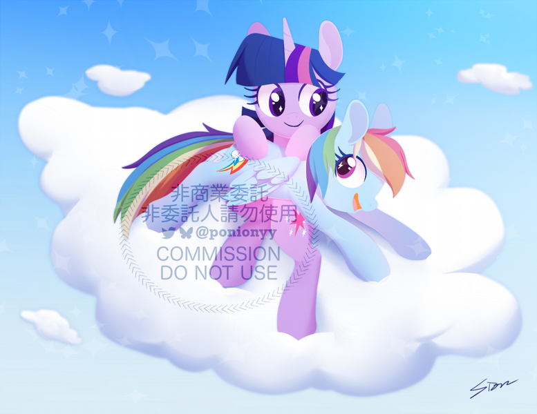 #3488166 - safe, artist:sion, derpibooru import, rainbow dash, twilight sparkle, twilight ...