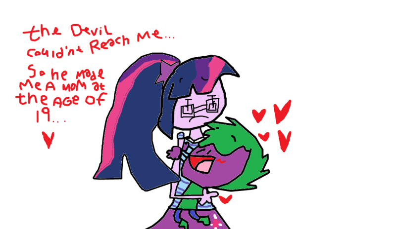 #3494737 - safe, artist:alexarts, sci-twi, spike, twilight sparkle ...