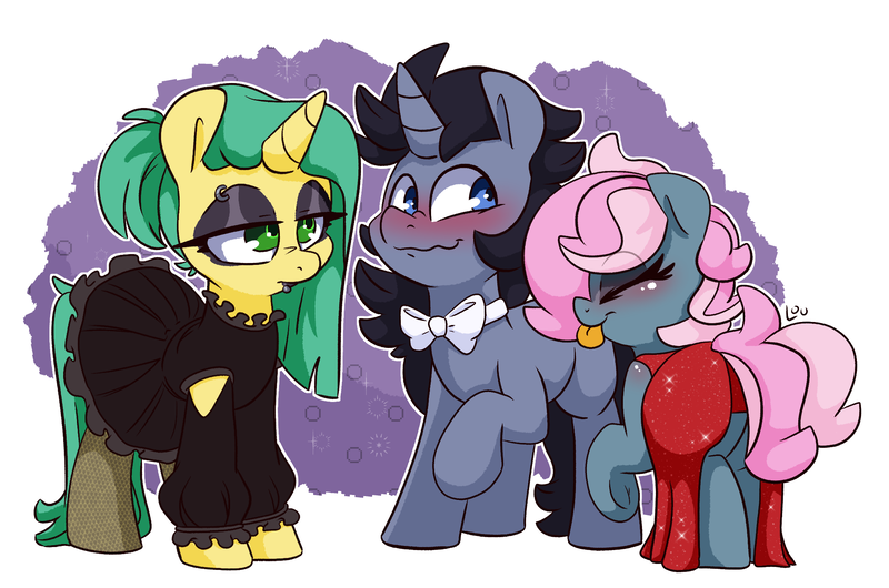 #3495628 - safe, artist:lou, derpibooru import, oc, oc:juicy dream, oc:peach fuzz, oc:trent ...