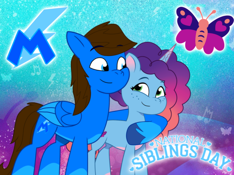 #3498302 - safe, artist:bluemario11, derpibooru import, oc, oc:blue thunder, pegasus, unicorn ...