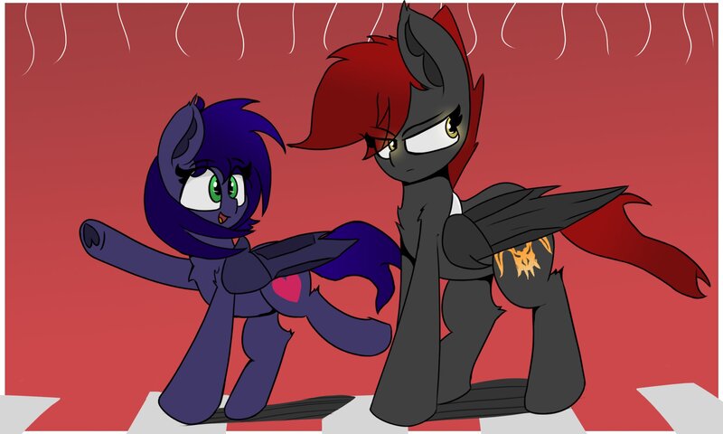 #3490273 - safe, artist:catwell, derpibooru import, oc, oc:night rider, oc:valkyrie, unofficial ...