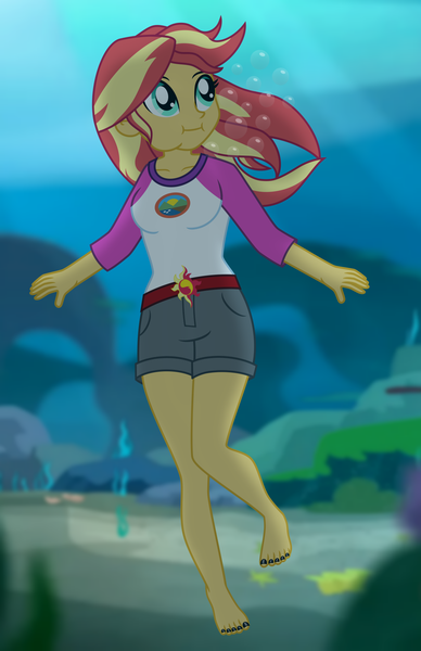 #3493151 - safe, artist:emeraldblast63, derpibooru import, sunset shimmer, human, equestria ...