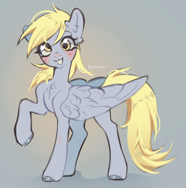 #3509331 - safe, artist:azaani, derpibooru import, derpy hooves, pegasus, pony, g4, :3, blush ...