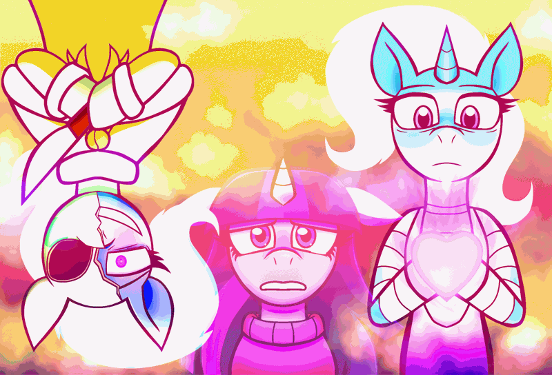 #3515653 - safe, artist:tamago, derpibooru import, trixie, twilight sparkle, oc, oc:flawless ...