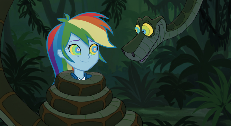 #3533543 - safe, anonymous artist, rainbow dash, human, snake ...