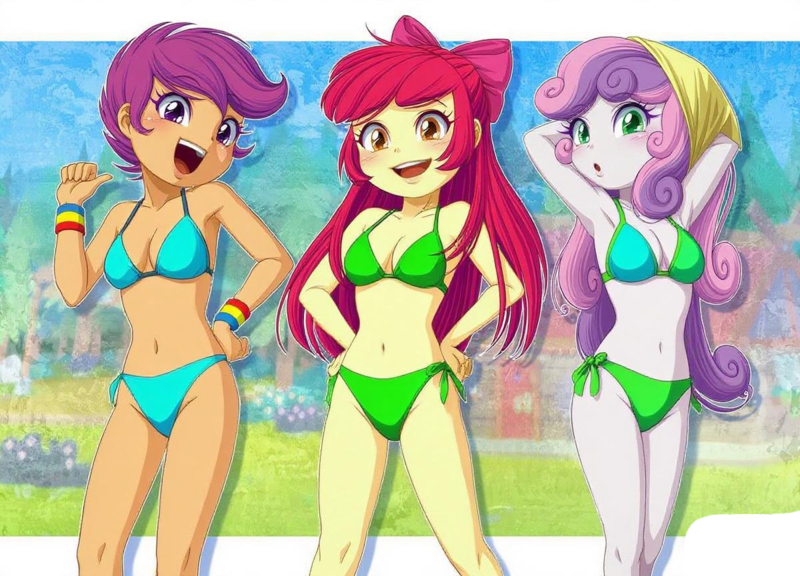 #3601534 - safe, ai content, ai generated, artist:uotapo, banned from derpibooru, apple bloom ...