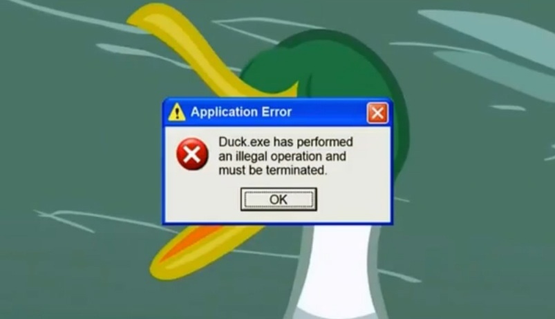 #159887 - safe, derpibooru import, duck, error message, windows ...