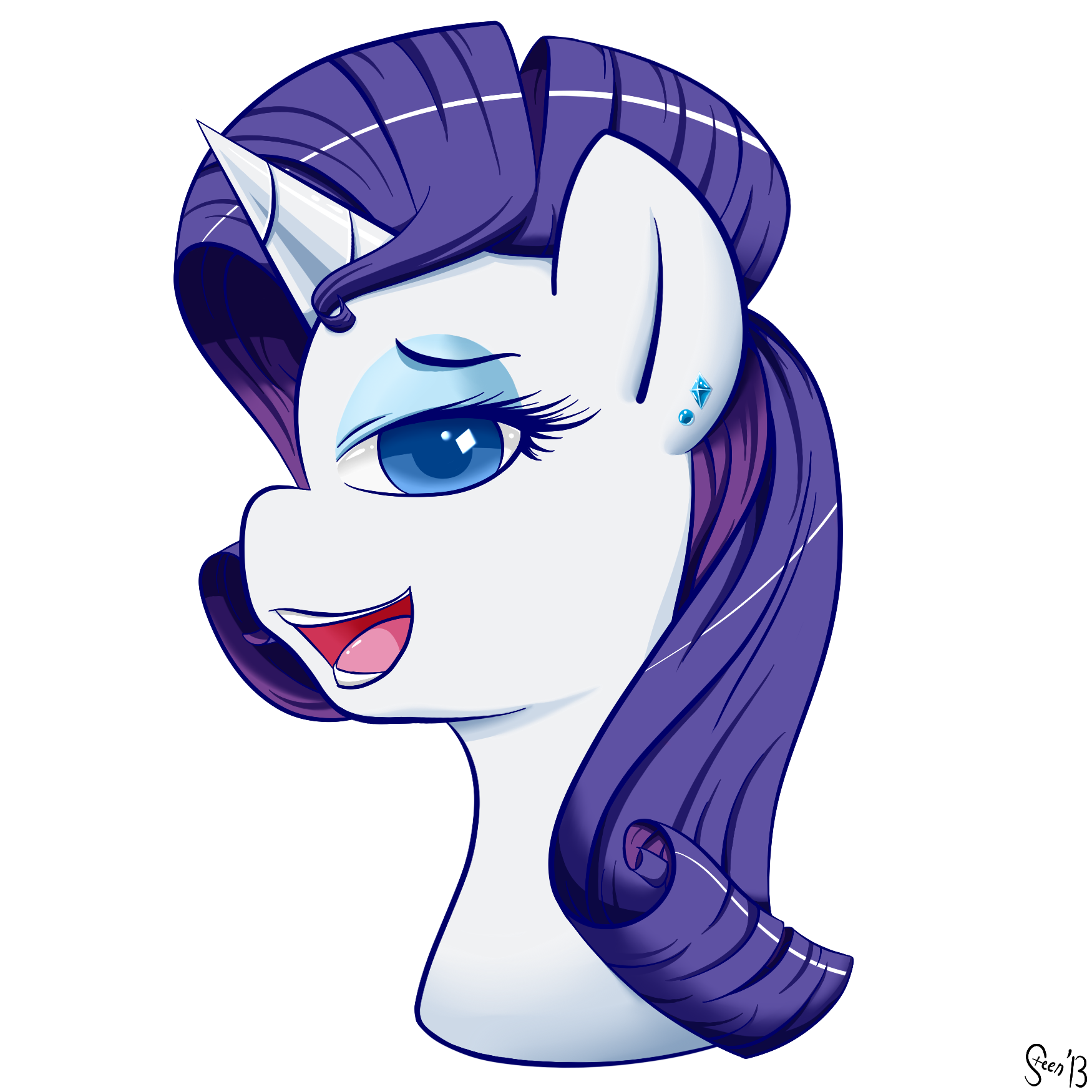 #283472 - artist:steen, derpibooru import, earring, portrait, rarity ...