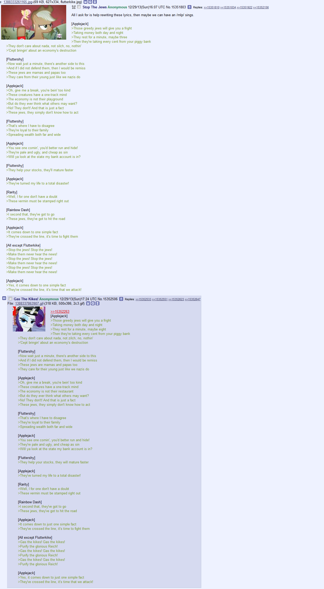 #372428 - 4chan, applejack, derpibooru import, lyrics, /mlp/, nazi ...
