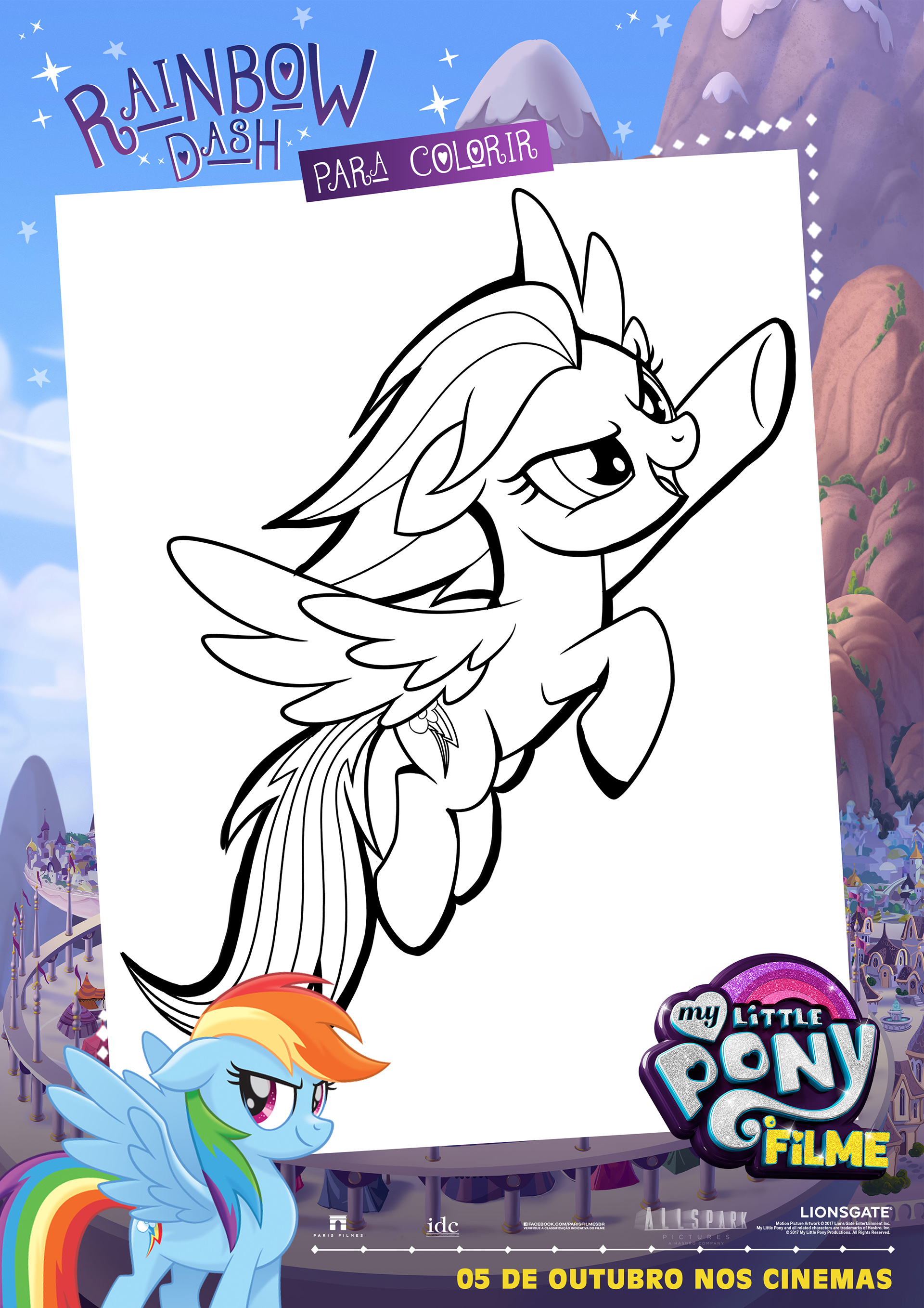 My Little Pony Coloring Pages Rainbow Dash Flying