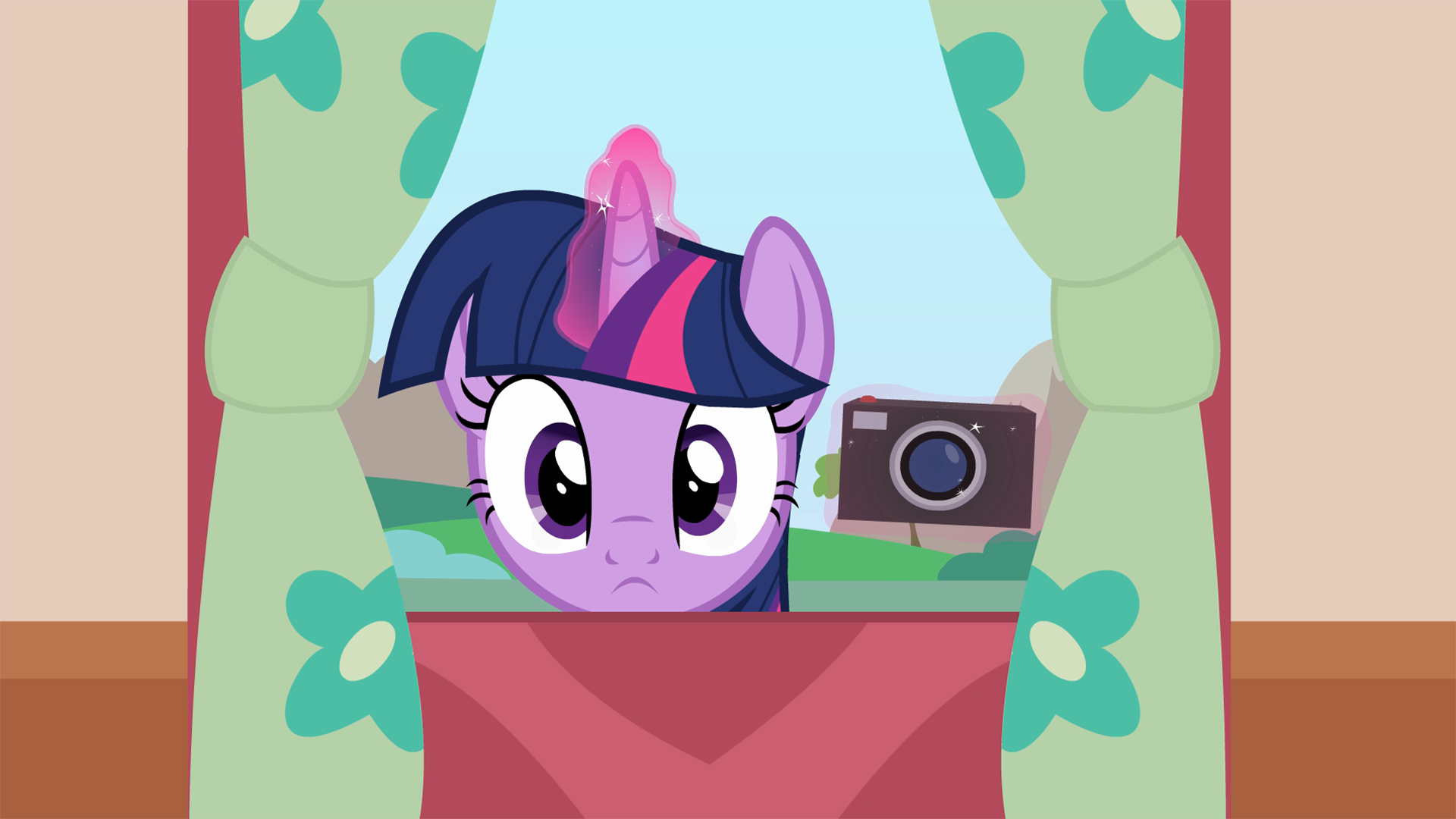 #1337521 - artist:forgalorga, camera, derpibooru import, glowing horn ...