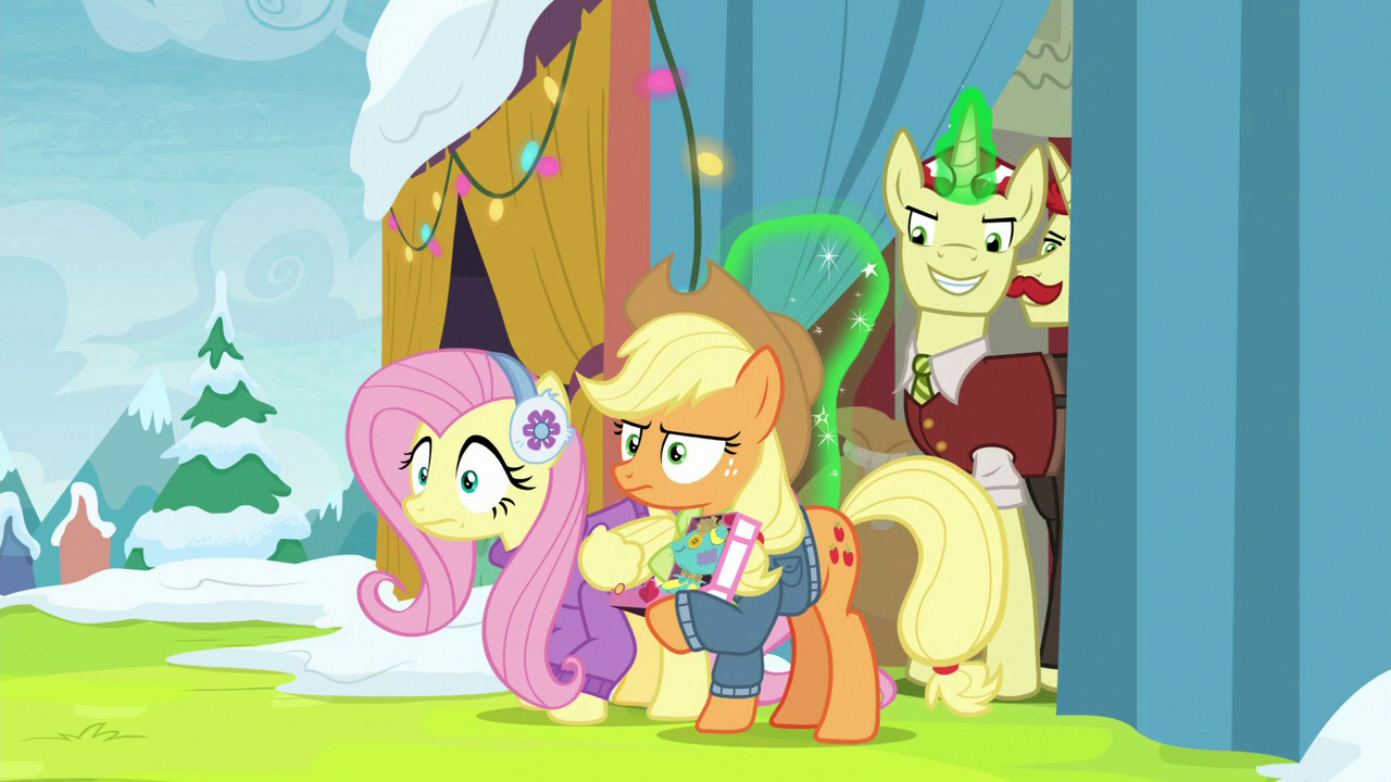 #1520589 - safe, derpibooru import, screencap, applejack, flam, flim ...