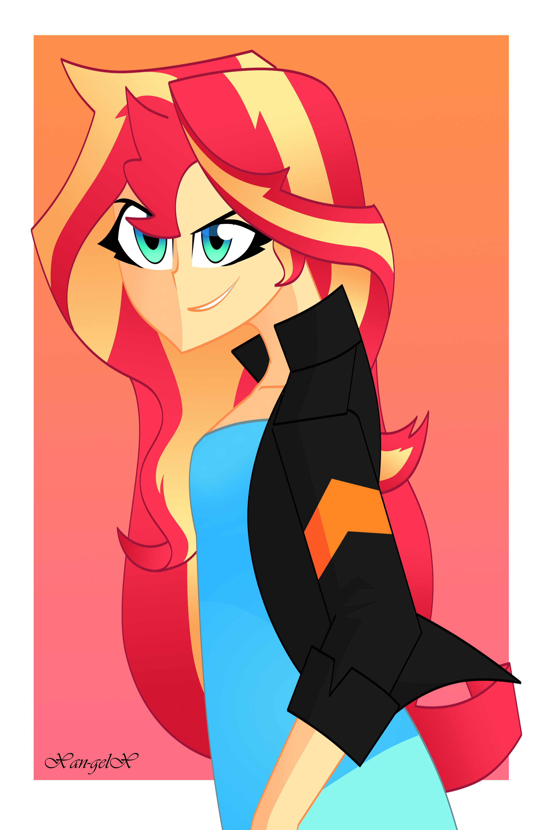 #1642383 - safe, artist:xan-gelx, derpibooru import, sunset shimmer, human, equestria girls ...