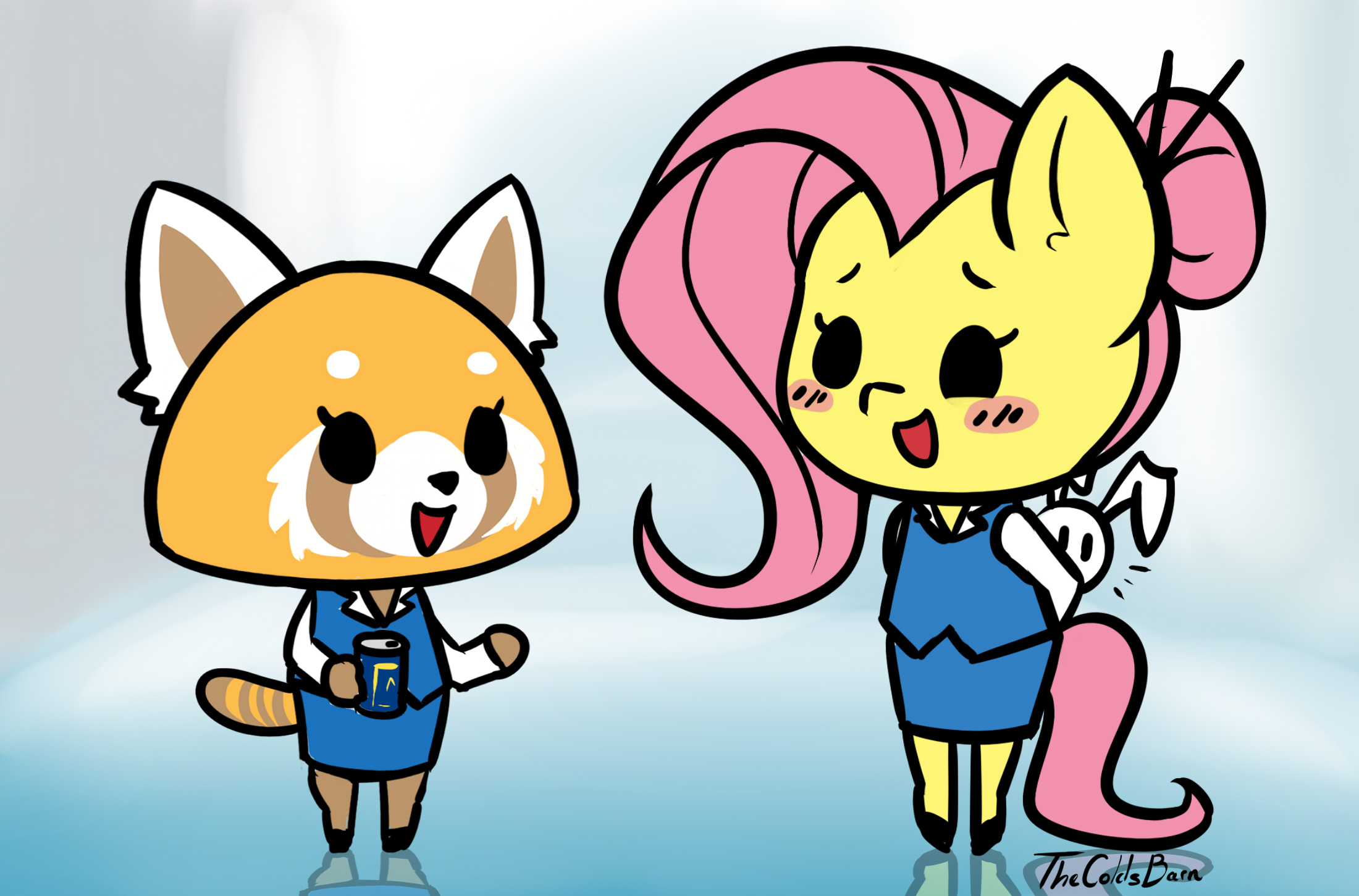 #1663404 - aggretsuko, alternate hairstyle, angel bunny, anthro, artist ...