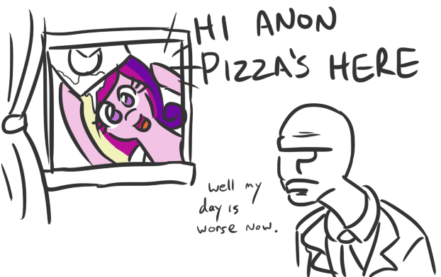 #1973803 - artist:jargon scott, cadance's pizza delivery, cute ...