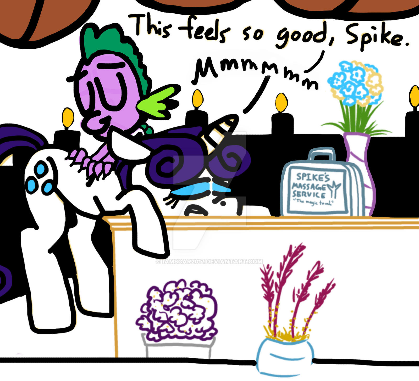 #3385968 - safe, artist:iamscar2017, derpibooru import, rarity, spike ...