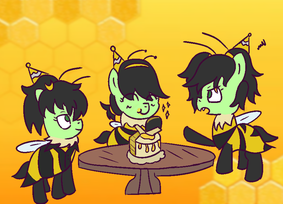 #3441983 - safe, artist:wanda, oc, oc:anonfilly, oc:beefilly, oc ...