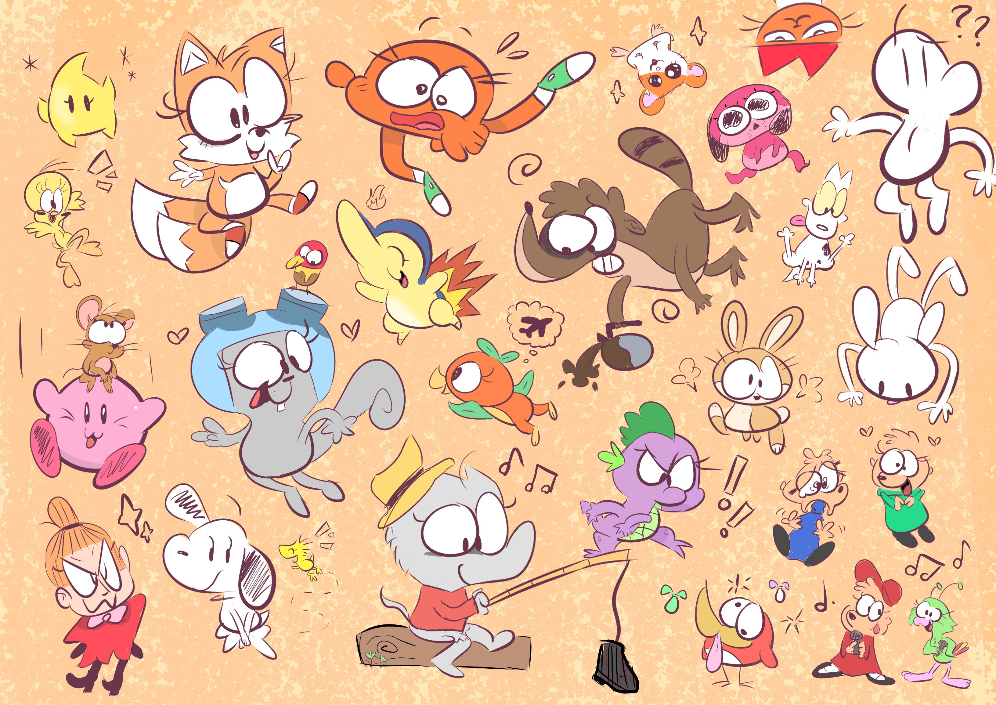 #3602593 - safe, artist:ragtagstuff, derpibooru import, spike, bird ...