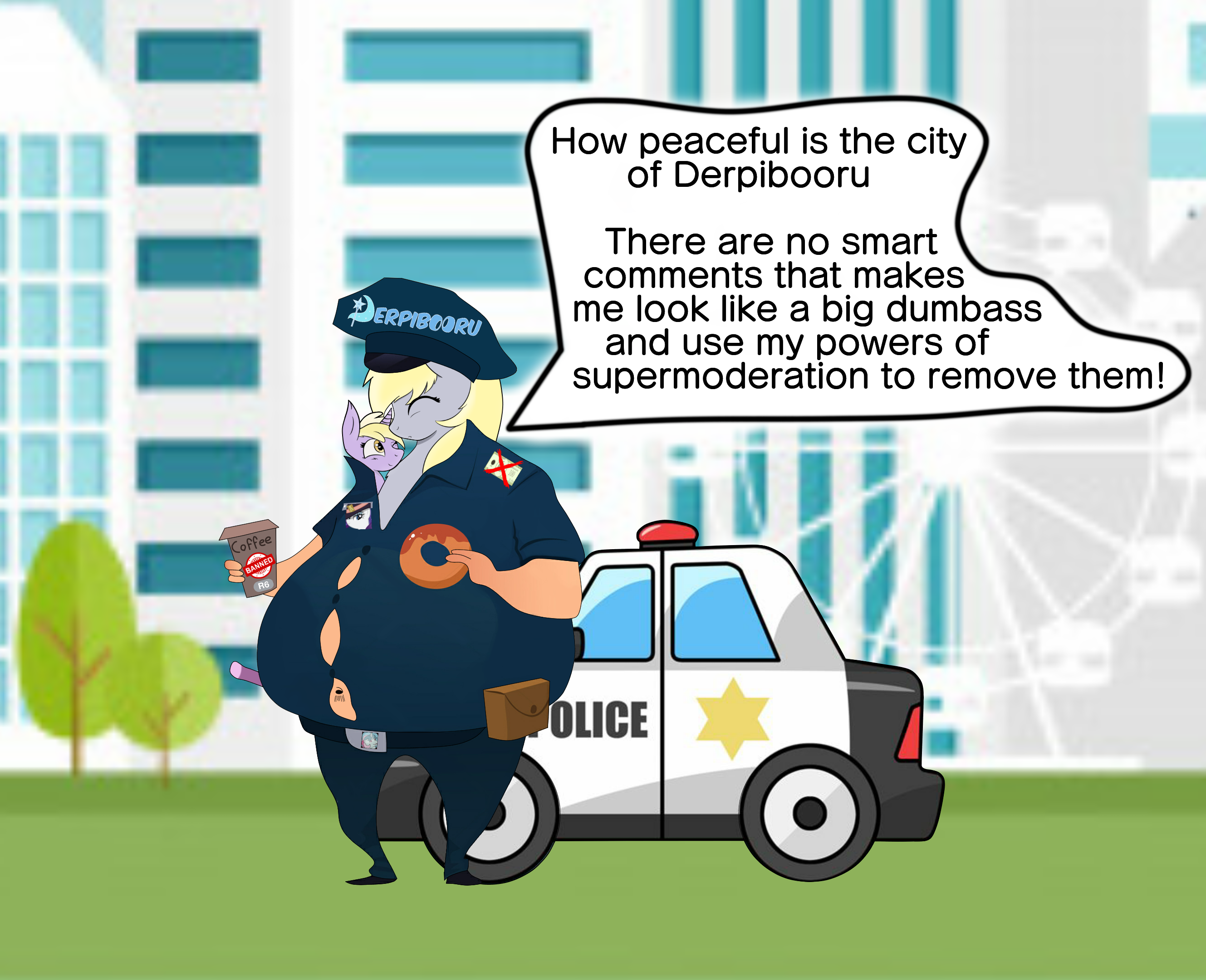 #2249320 - artist:thomas müller, clothes, coffee, comic:off duty cop ...